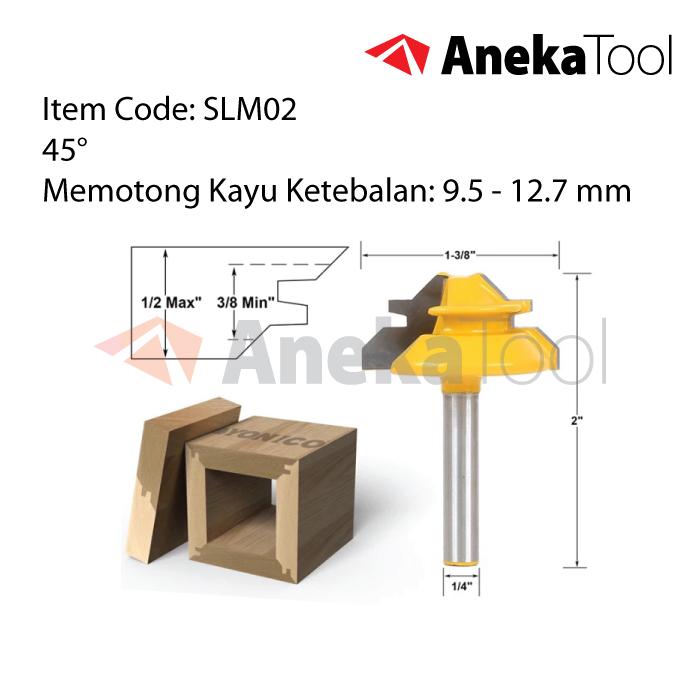 Jual AT Mata Profil Bingkai Router Bit Wood Joint 45 Derajat Join Tenon ...
