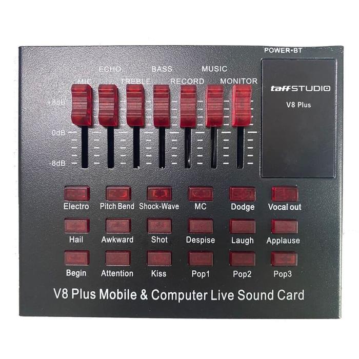 Jual Sound Card V8 Plus Bluetooth External Mixer Original Taffstudio Di ...