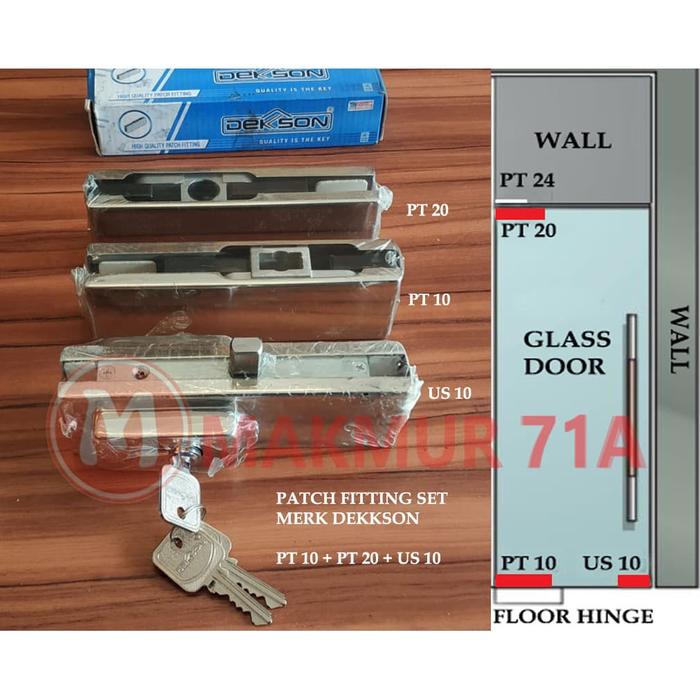 Jual Set Patch Fitting DEKKSON PT10 PT20 dan US10 Jepit Pintu Frameless - Jakarta Barat ...