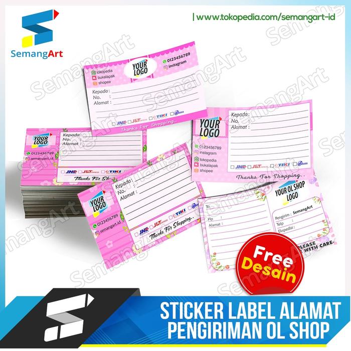 Jual Cetak Stiker / Sticker Label Alamat Pengiriman Ol Shop Desain ...