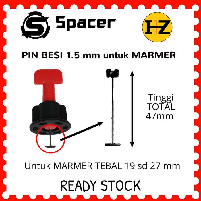 Jual PIN BESI 1.5 mm LONG Reusable Tile Leveling model Putar. UNTUK ...