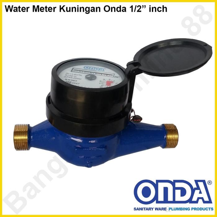 Jual Meteran Air Water Meter Brass Kuningan Onda 1/2 inch - Kota ...