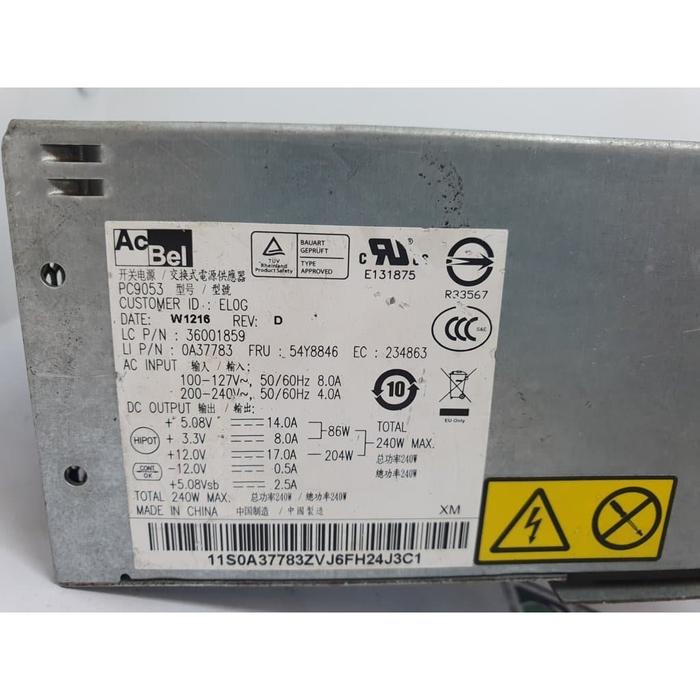 Jual PSU LENOVO 54Y8846 240 WATT PFC POWER SUPPLY FOR THINKCENTRE M57E ...