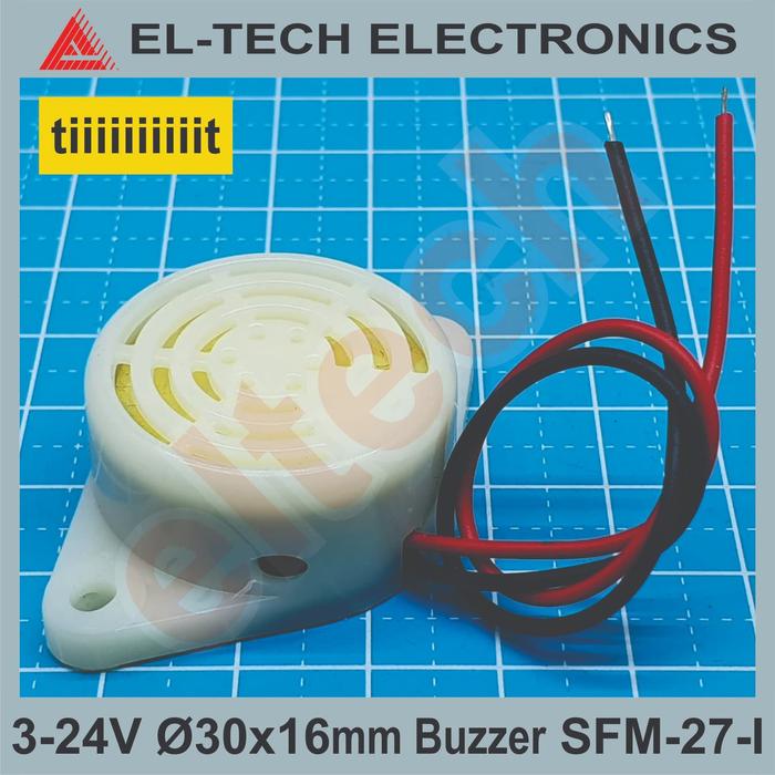 Jual 3-24V Ø30x16mm Piezoelectric Buzzer + Kabel SFM-27-I tiiiiit ...