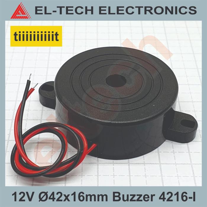 Jual 12V Ø42x16mm Piezoelectric Active Buzzer + Kabel 4216-I tiiiiit ...