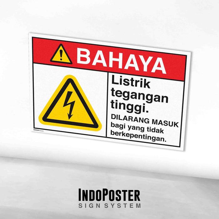 Jual Stiker label safety sign rambu K3 ANSI listrik tegangan tinggi ...