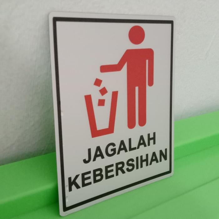 Jual SIGN LABEL K3 RAMBU SAFETY JAGALAH KEBERSIHAN UKURAN 8X9CM ...