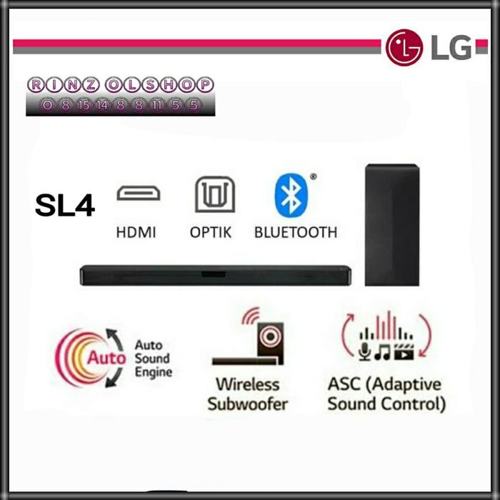 Promo SOUNDBAR LG SL4 WIRELESS SUBWOOFER BLUETOOTH 2.1CH 330 WATT ...