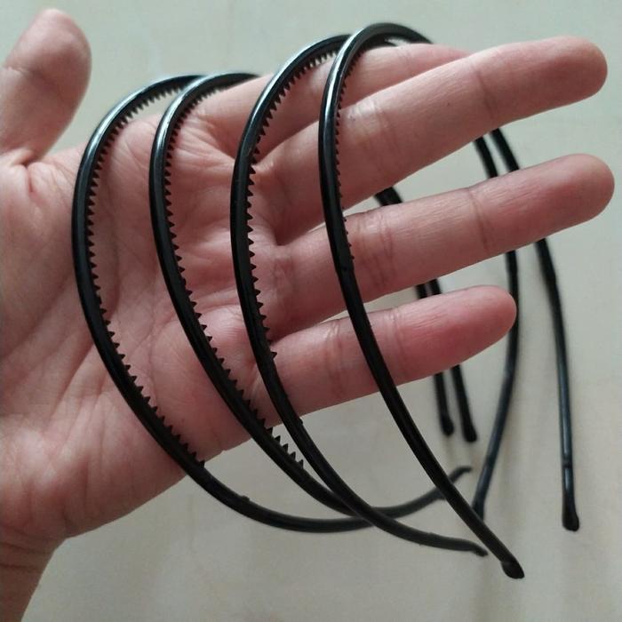 Jual Bando Hitam Lidi Tipis Polos Kecil Gigi 0,5cm Murah Satuan Ecer ...