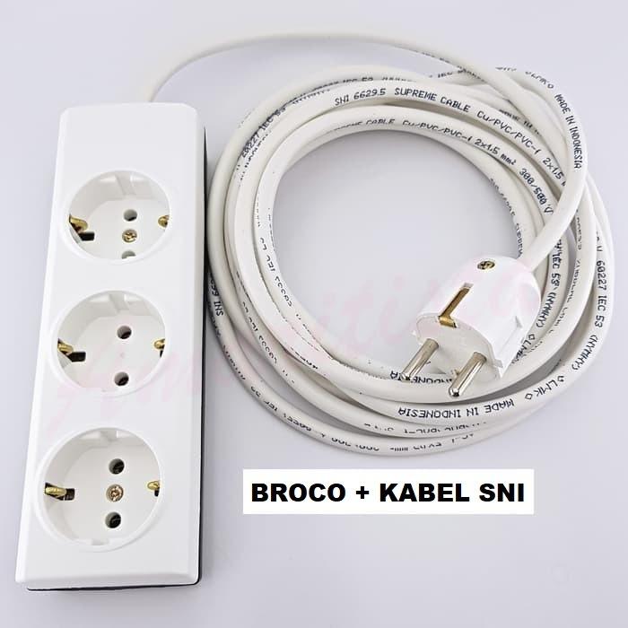 Jual BROCO KABEL EXTENSION 3 LBG - 10 MTR SNI STOP KONTAK COLOKAN ...