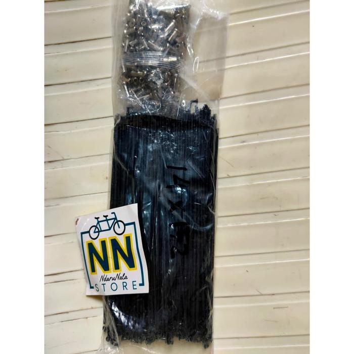 Jual Ruji panjang 152 stainless spoke hitam 16 plus seli nn store ...