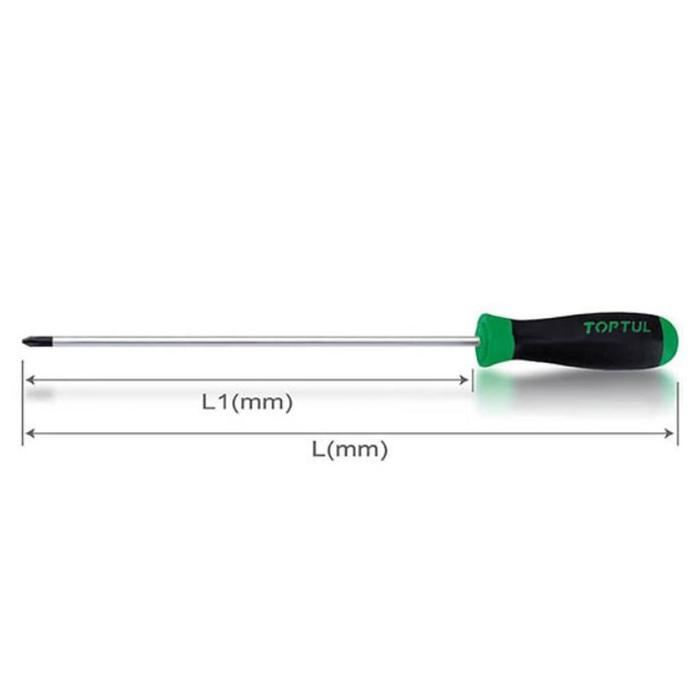 Jual OBENG PHILLIPS SCREWDRIVER PH2 EXTRA LONG TOPTUL FBCB0225 -Include ...