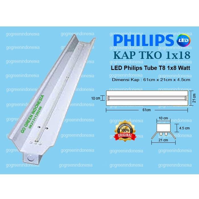Jual KAP Lampu TL polos type TKO 1x16 watt lampu TL LED 1pcs - Philips ...