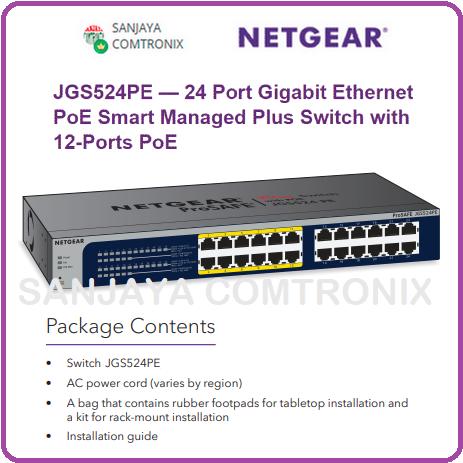 Jual NETGEAR JGS524PE 24 Port Gigabit PoE Smart Managed Plus Switch 12 ...