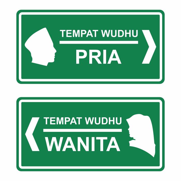 Promo Rambu Sign Plang Petunjuk Arah Tempat Wudhu 30cm x 15cm Akrilik ...