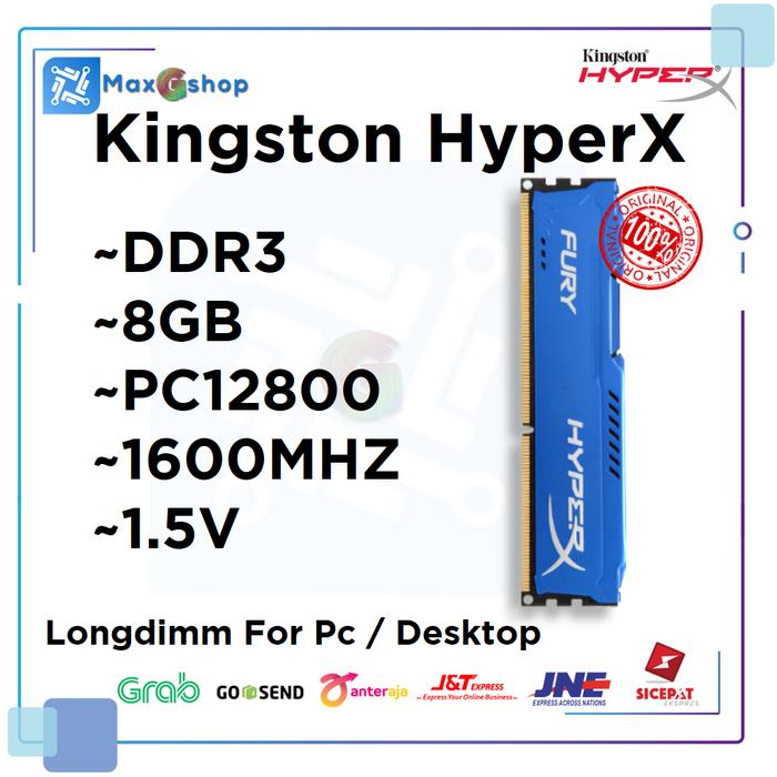Jual RAM DDR3 8GB KINGSTON HYPERX -With Heatsink- Pc12800 BARU PROMO ...