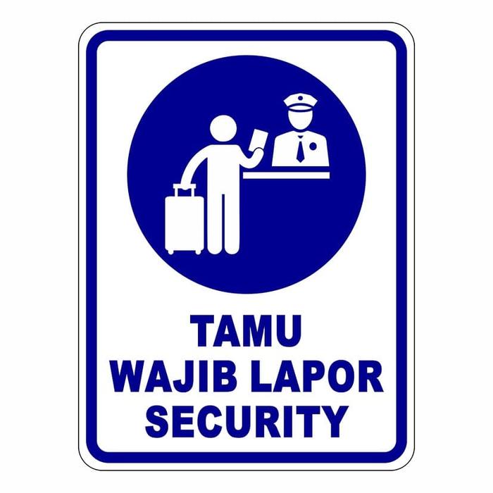 Promo Rambu Plang Tamu Wajib Lapor Security 45cm x 60cm Plat Alumunium ...