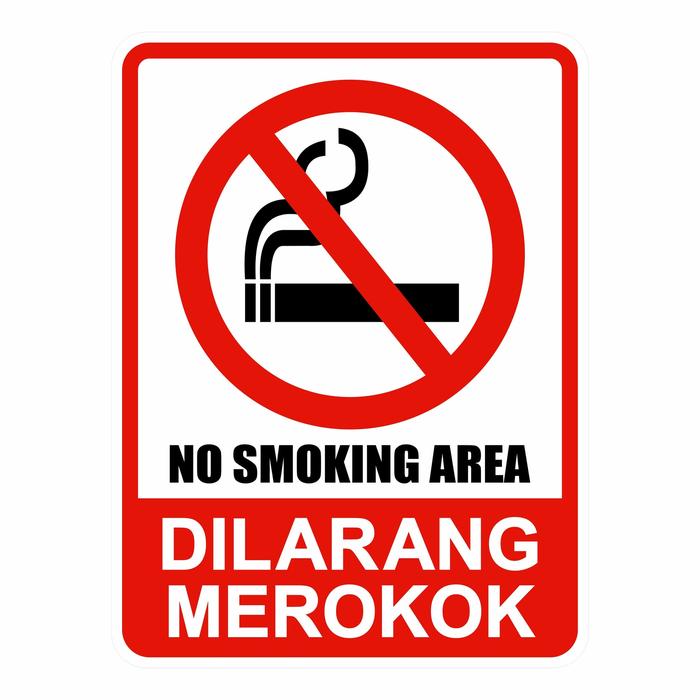 Promo Rambu Plang Dilarang Merokok No Smoking 45cm x 60cm Plat ...