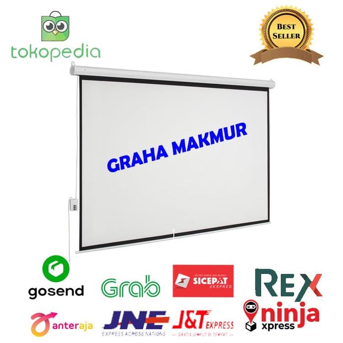 Jual Screen Projector Motorized 84" - Layar Proyektor Elektrik Remot 84 ...