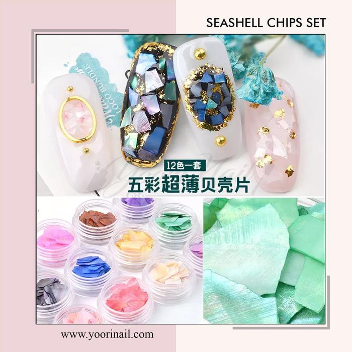 Jual Seashell Chip Set 12 Warna Sea Shell Kulit Kerang Nail Art Batu ...