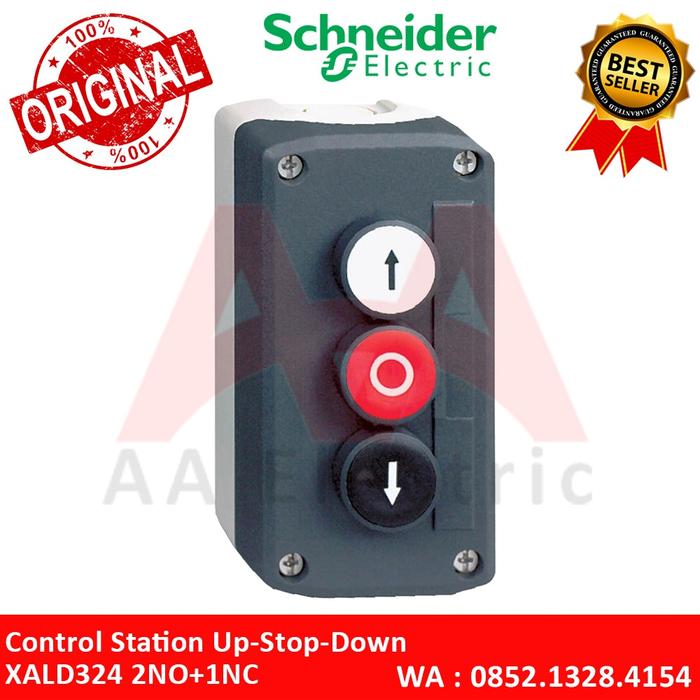 Jual Panel Kendali Naik Stop Turun 2 NO 1 NC XALD324 Schneider ...