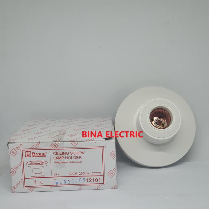 Jual Fitting Plafon Broco Gracio Lux 12101 / Rumah Lampu Broco Lux E27 ...