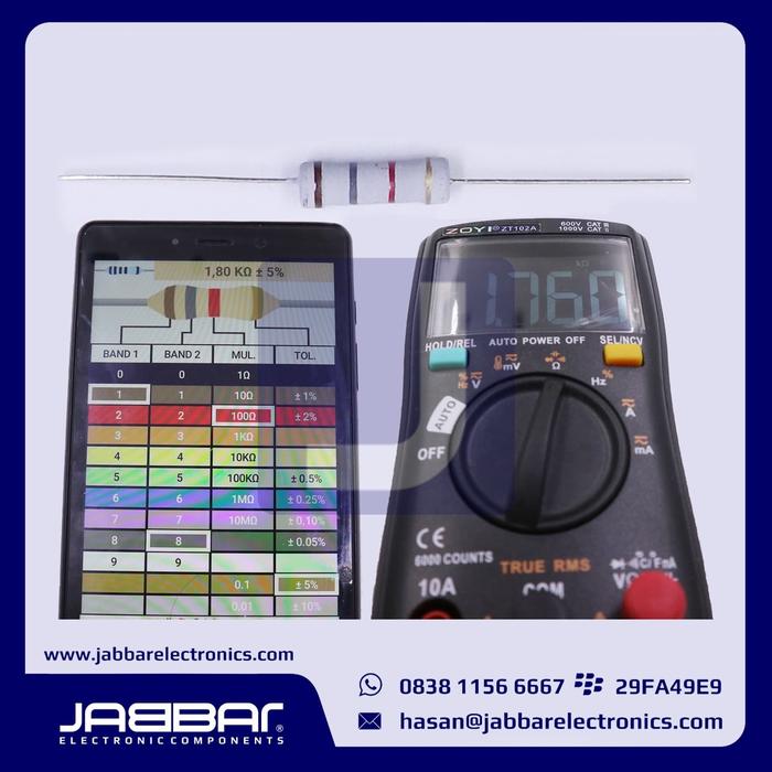 Jual RESISTOR 1K8 OHM 2W 5% DIP (1,80K OHM) - ABU-ABU - Kota Tangerang ...