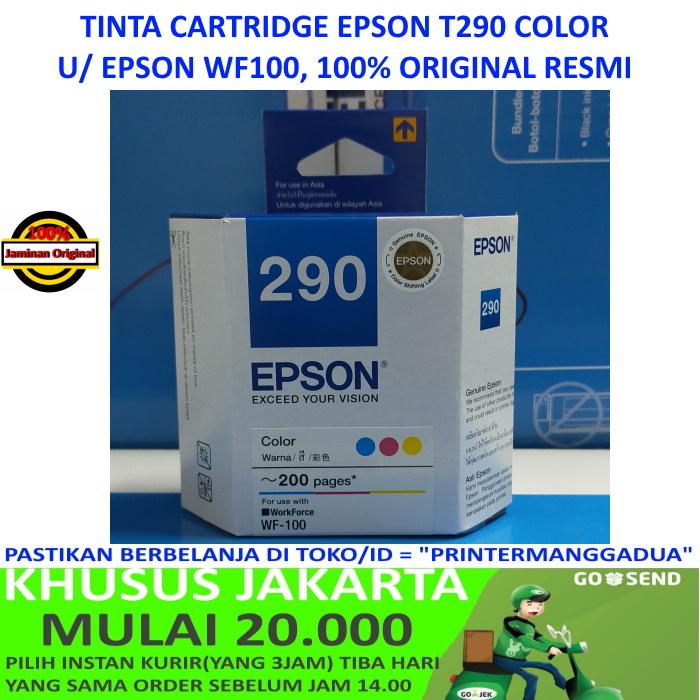 Jual TINTA EPSON WF-100 T289 BLACK CARTRIDGE for wf100 - COLOR T290 ...