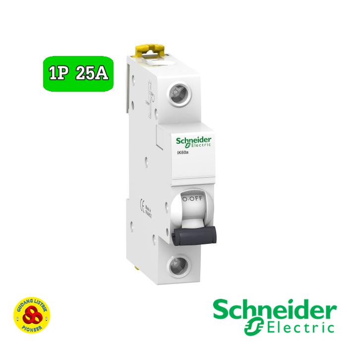 Jual Schneider MCB 1P 25A Acti9 iK60A A9K14125 4,5kA MCB 1 Phase 25 Amp ...