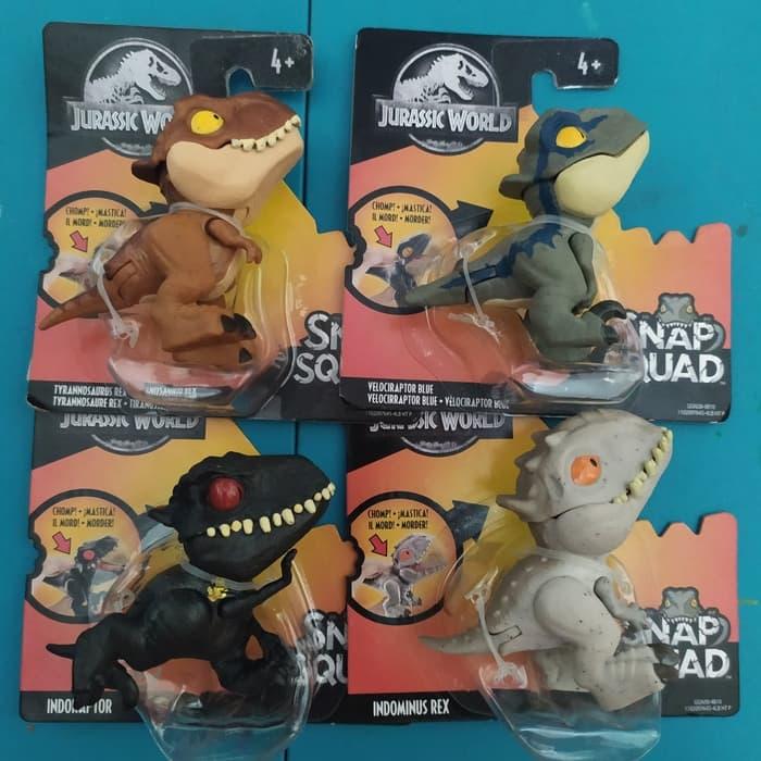 Jual jurassic world snap squad wave 1 trex indoraptor blue indominus ...