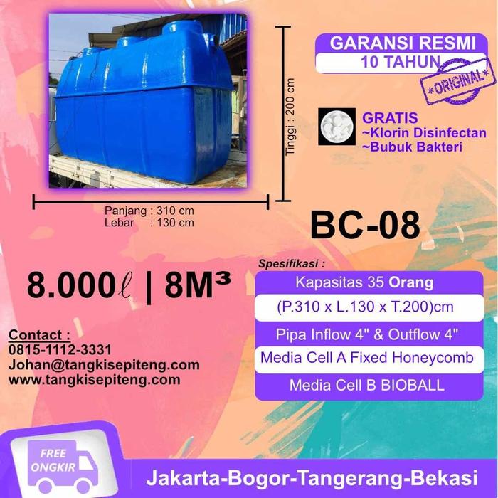 Jual BIOFILTER IPAL 8000 Liter / 8m3 | Septic Tank BIOTANK - Jakarta ...