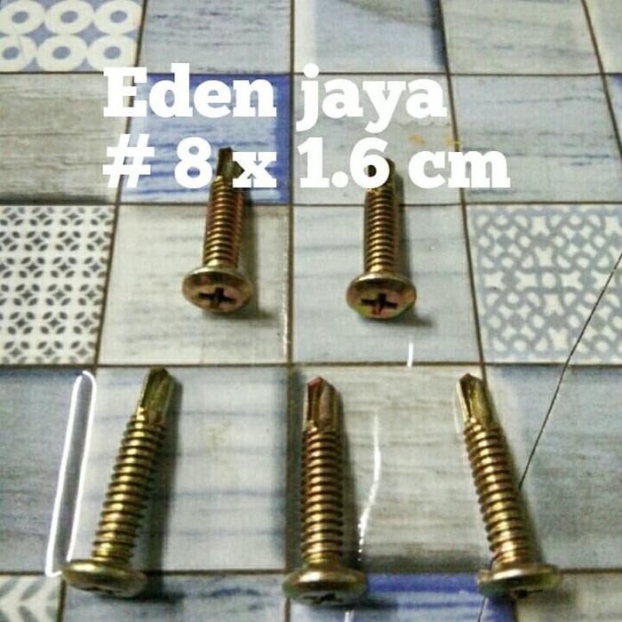 Jual BAUT ROOFING SCREW BAJA RINGAN #8 x 16 KNG(kepala mata obeng ...