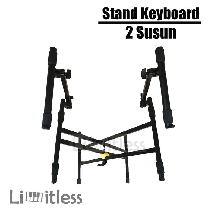 Jual Stand Keyboard Double 2 Susun / Dua Rak Bahan Besi Kuat Dan Kokoh ...