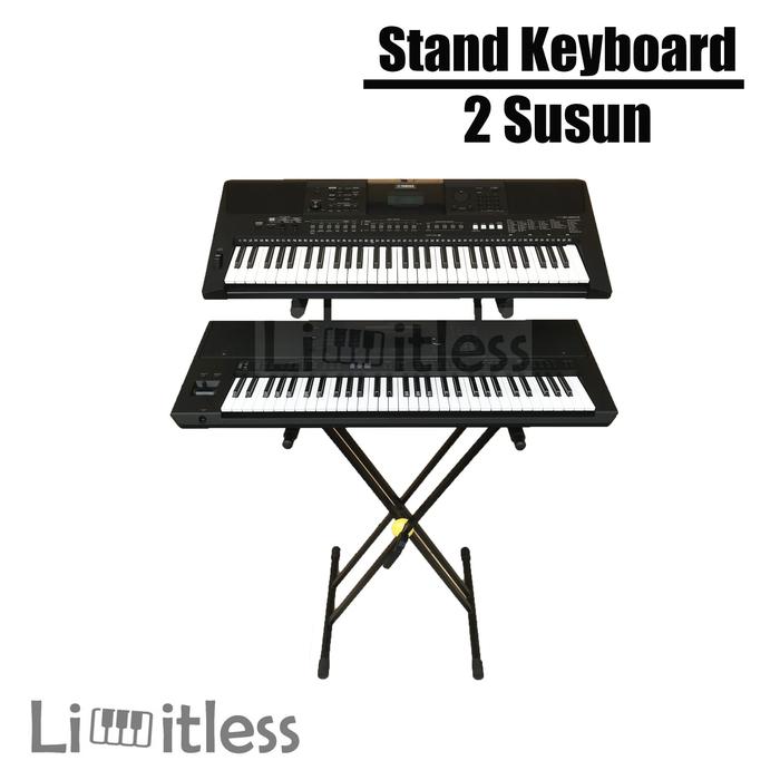 Jual Stand Keyboard Double 2 Susun / Dua Rak Bahan Besi Kuat dan Kokoh ...