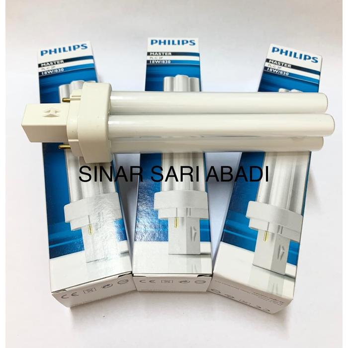 Jual Lampu PLC, Lampu PL-C PHILIPS MASTER 18W / 830 , 2 Pin PHILIPS ...