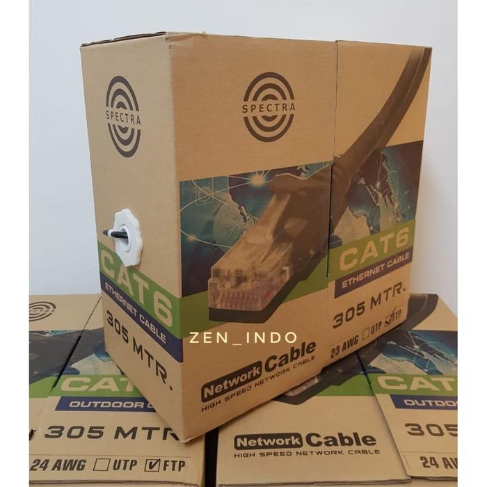 Jual Kabel Lan FTP CAT 6 FTP Cat6 Outdoor Spectra Hitam 305meter ...