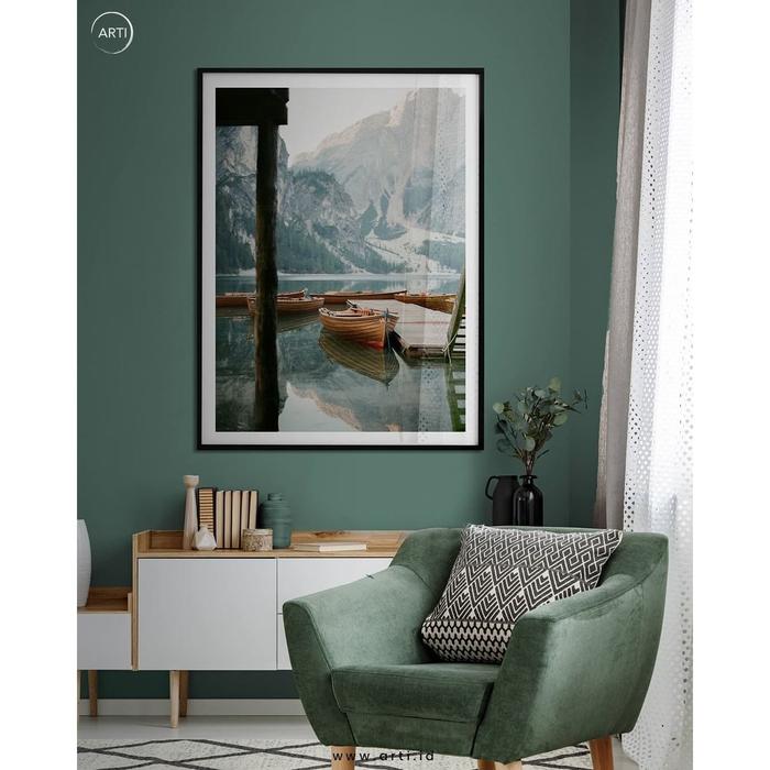 Jual Lukisan Dinding/Wall Art Dolomites Travel - Frame Black Fiber ...