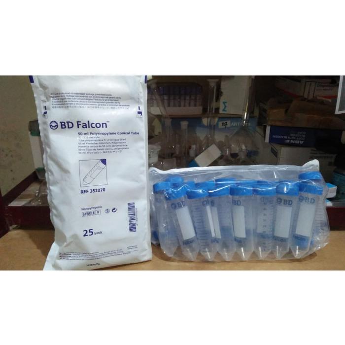Jual Polypropylene conical tube 50ml ,merk BD FALCON 352070 30x115 mm ...