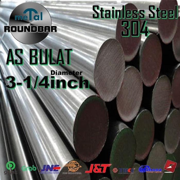 Jual AS BULAT SHAFT BAR ROUNDBAR STAINLESS STEEL SS304 DIA. 3-1/4 ...