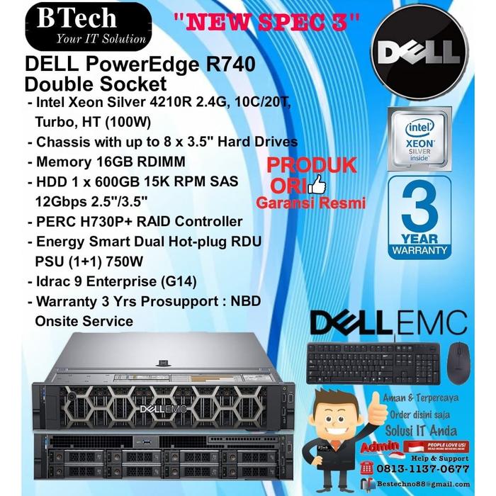Jual DELL Server PowerEdge R740 "NEW Spec 3" Xeon Silver 4210R ...