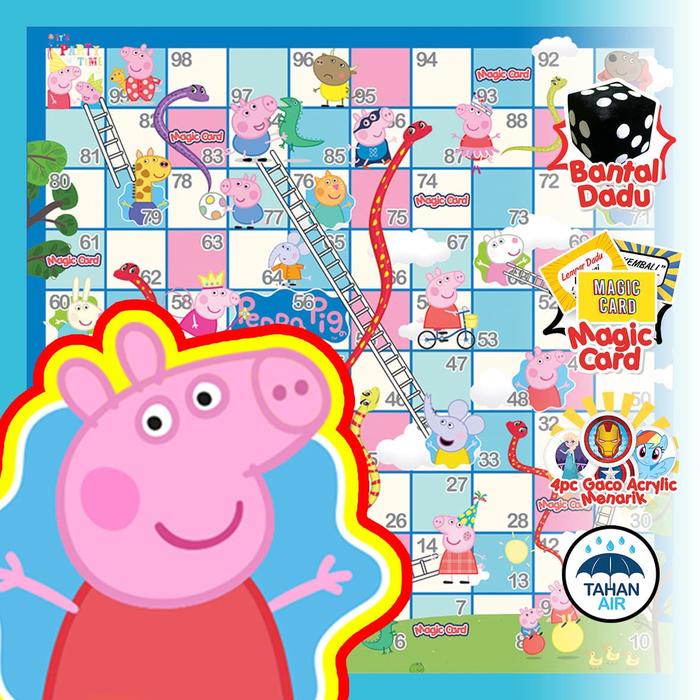 Jual ULAR TANGGA JUMBO 2 x 2 METER - PEPPA PIG | GIANT SNAKE & LADDER ...