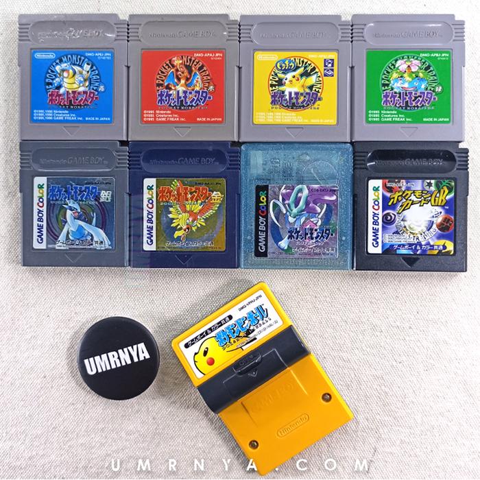 Jual 9 ORI Pokemon Red Blue Green Yellow Crystal Gold Gameboy GBA ...