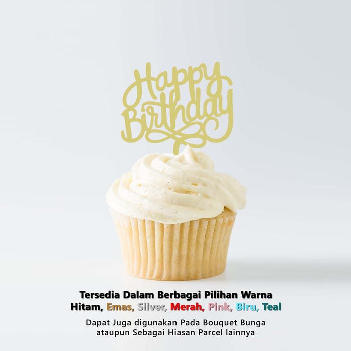 Jual Cup Cake Topper HBD MINI E - Topper Kue Happy Birthday - Cupcake ...