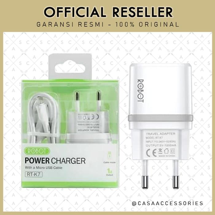 Jual Robot RT-K7 Travel Adaptor Charger 5V/1A With Cable Micro USB [1 ...