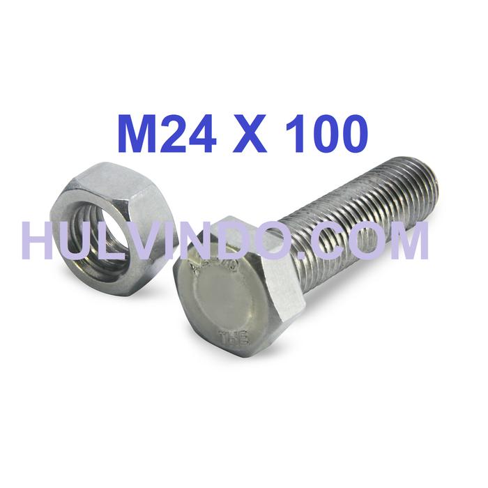 Jual BAUT MUR HEX STAINLESS STEEL 304 M24 X 100 - Kota Tangerang - Toko Aneka Guna Tangerang ...
