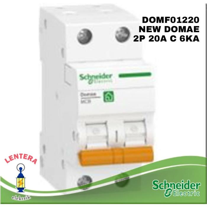 Jual SCHNEIDER NEW DOMAE MCB 2P 20A C 6KA DOMF01220 - Kota Bandung - LENTERA ELEKTRIK | Tokopedia