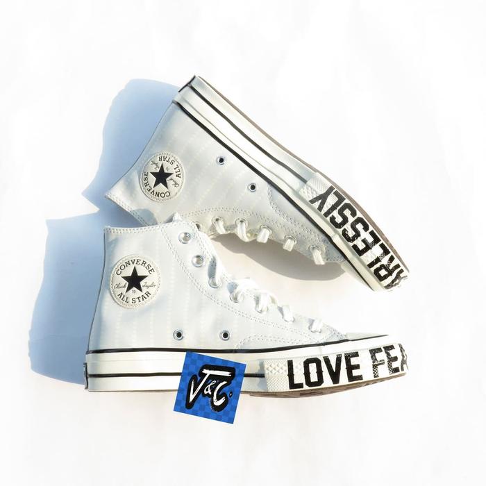 Converse Chuck Taylor All Star High White And Black Sneaker Editorial ...