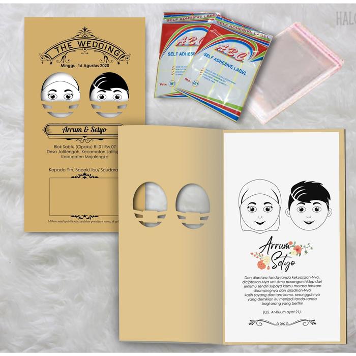 Jual undangan pernikahan unik masker karakter min 50 pcs - Kab. Bogor ...