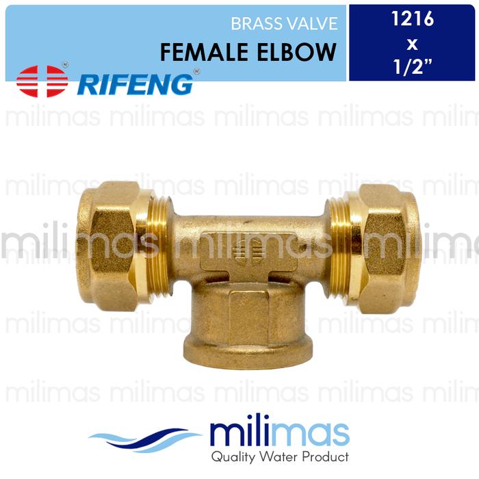 Jual RIFENG - Female TEE 1216 x 1/2" F x 1216 - Fitting PEX Kuningan ...
