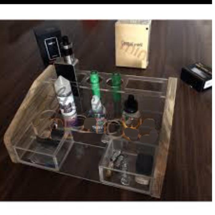 Jual akrilik botol hisap vape tempat wadah kotak box case display meja ...
